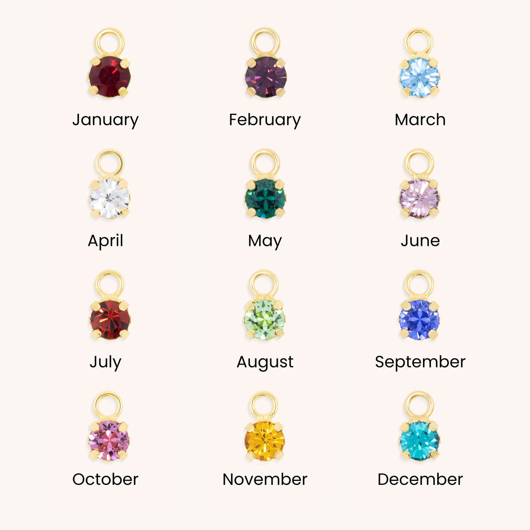 Open Hourglass And Birthstone Long Link Necklace Gold Orli Jewellery