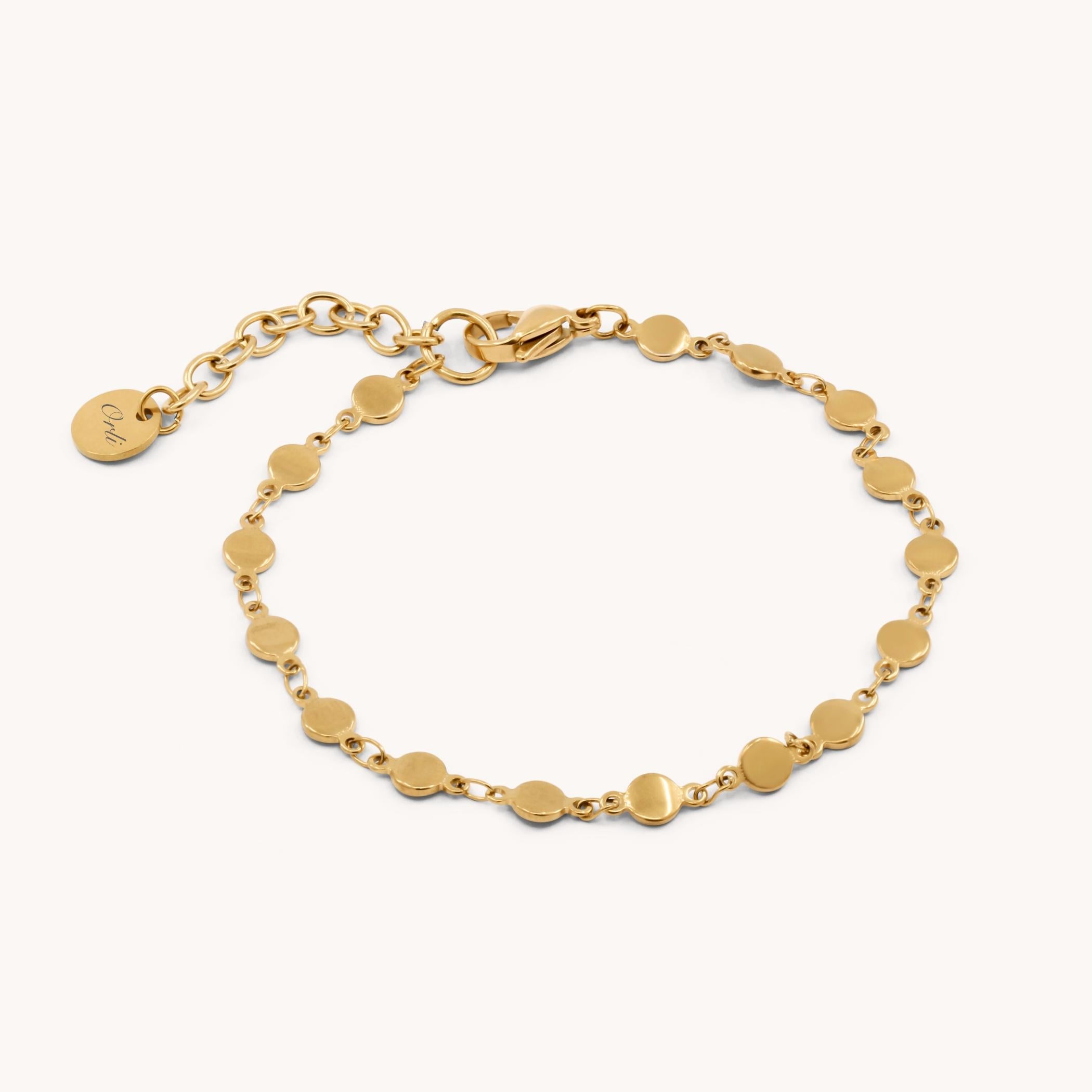 Disc Chain Bracelet, Gold – Orli Jewellery